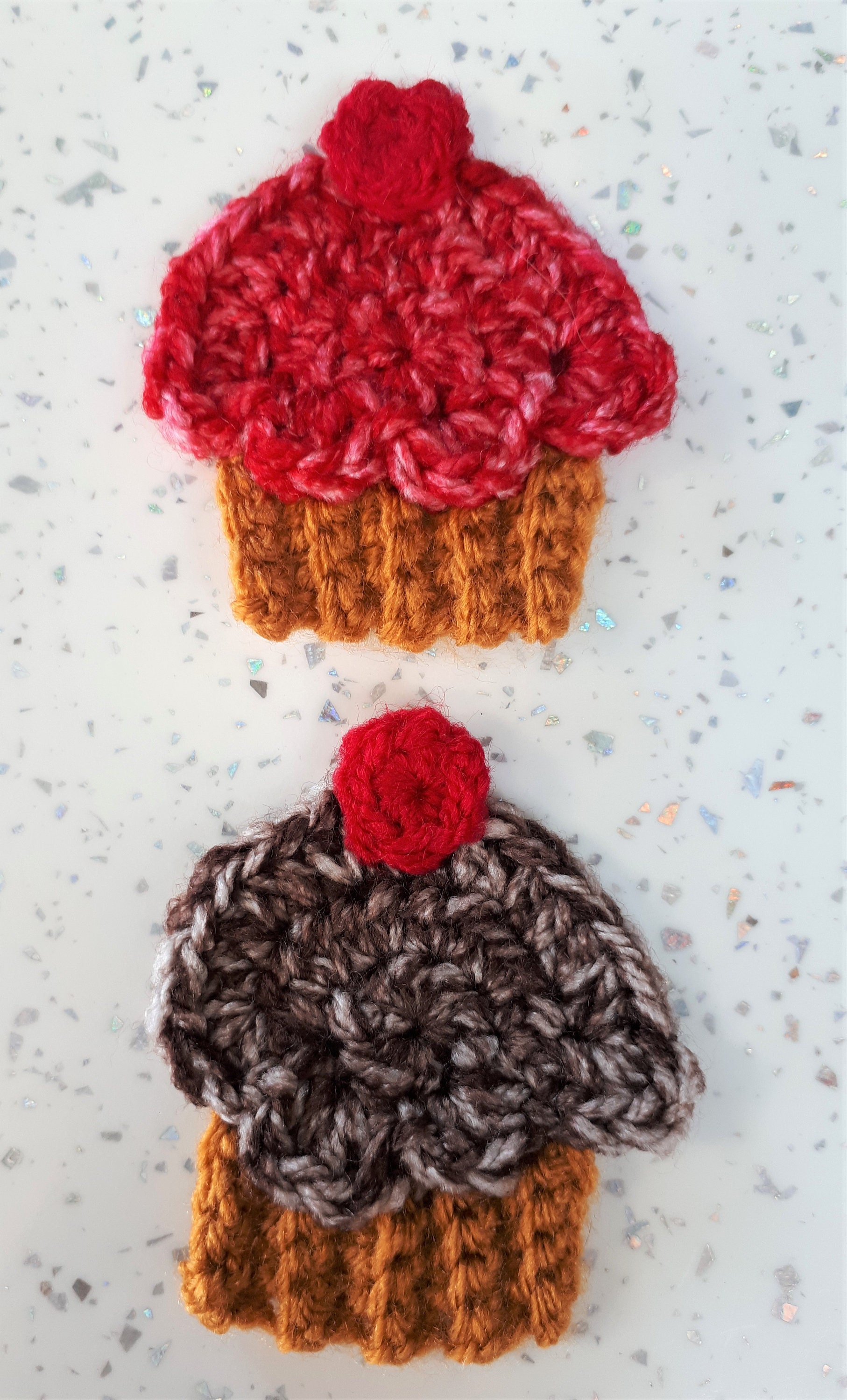Cupcakes x 2 Appliques Crochet Applique Cakes Set of 2 | Etsy