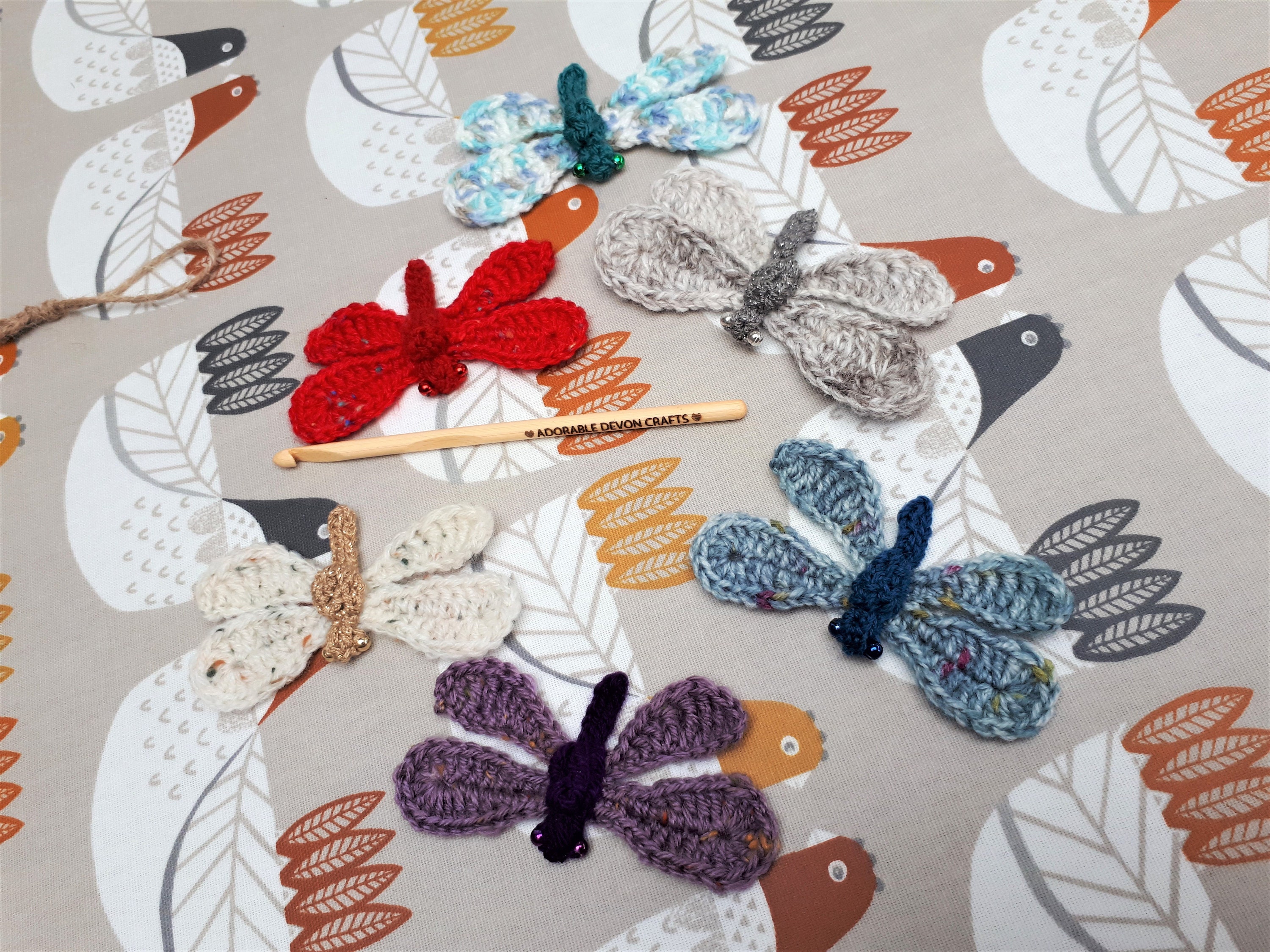 Dragonfly Applique Crochet Appliques Insect Dragonflies | Etsy