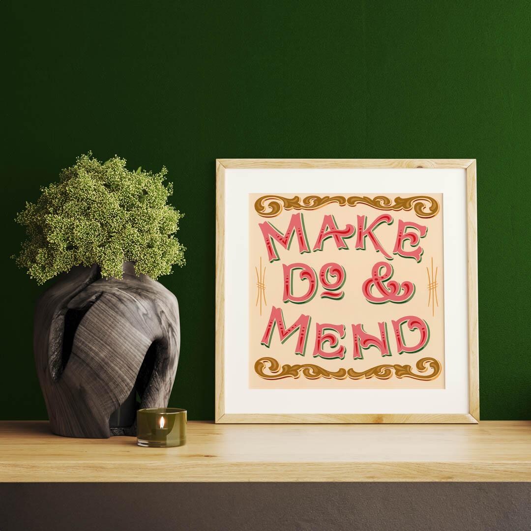 Make Do and Mend Art Print - Etsy