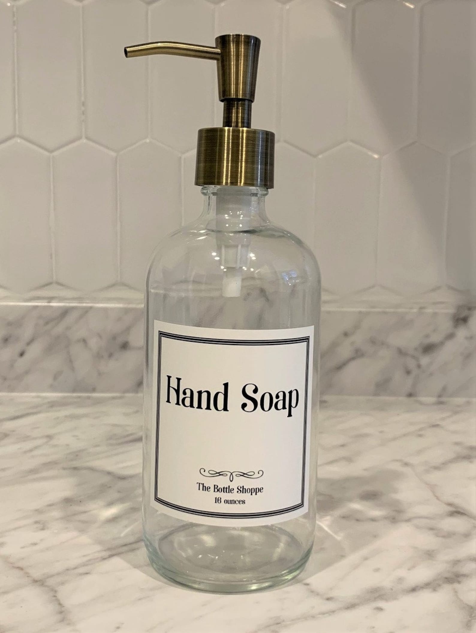 16oz Clear Glass Soap Dispenser Dish Soap Hand Soap Bottle Etsy