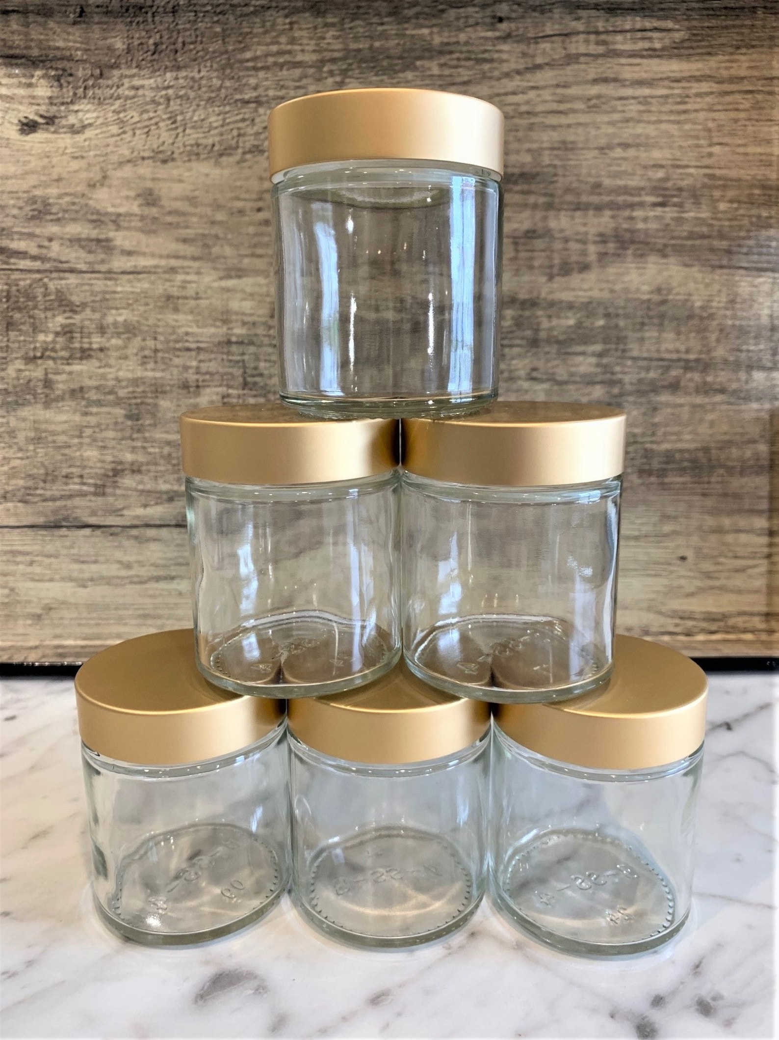4oz Clear Glass Jar With Brushed Gold Lid For Creams Skincare Etsy