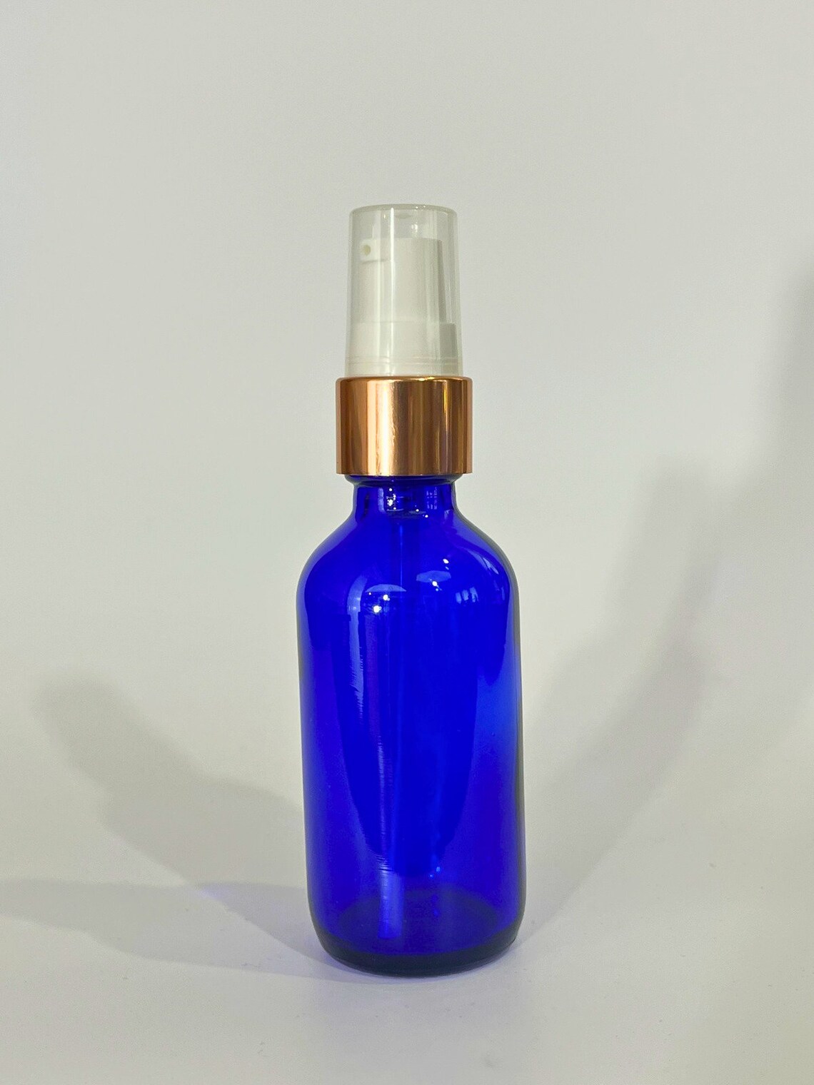 2 Oz. (60 ML) Cobalt Blue Boston Round Glass Bottle With Treatment ...