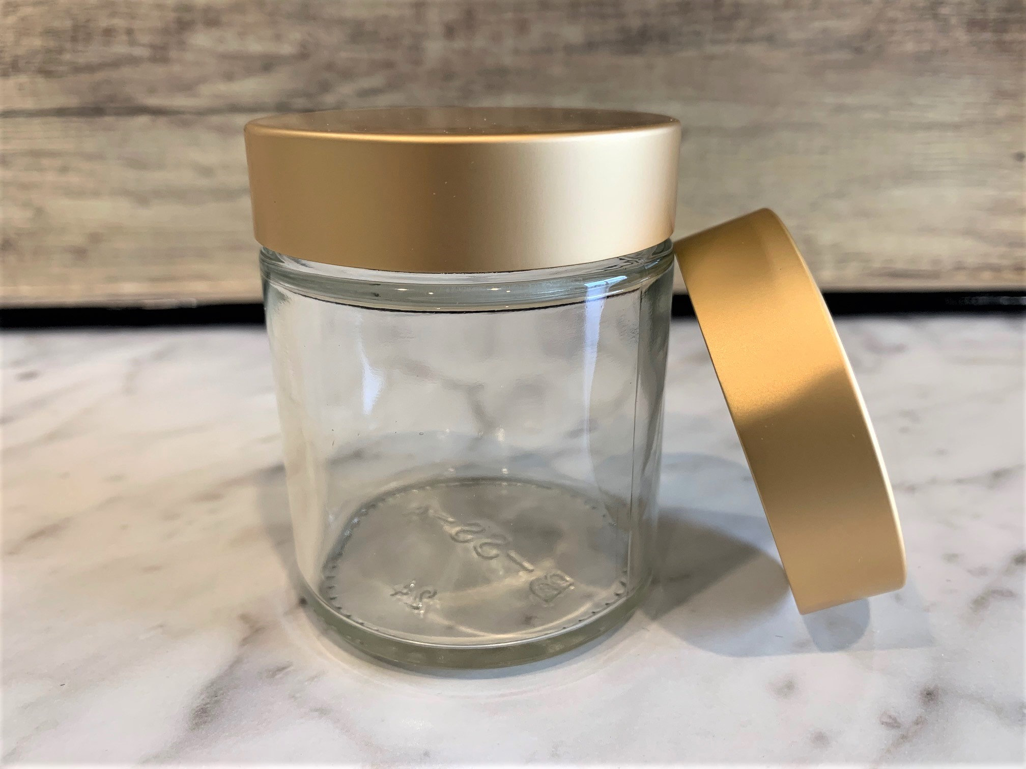 4oz Clear Glass Jar With Brushed Gold Lid for Creams Skincare - Etsy