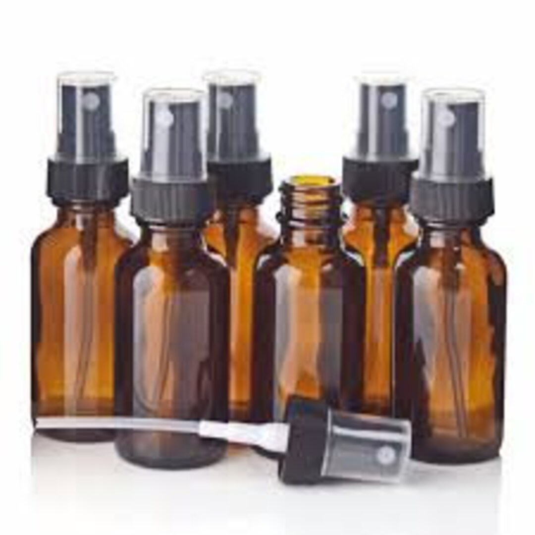 2 Oz. 60 ML Amber Boston Round Glass Bottle With Fine Mist - Etsy