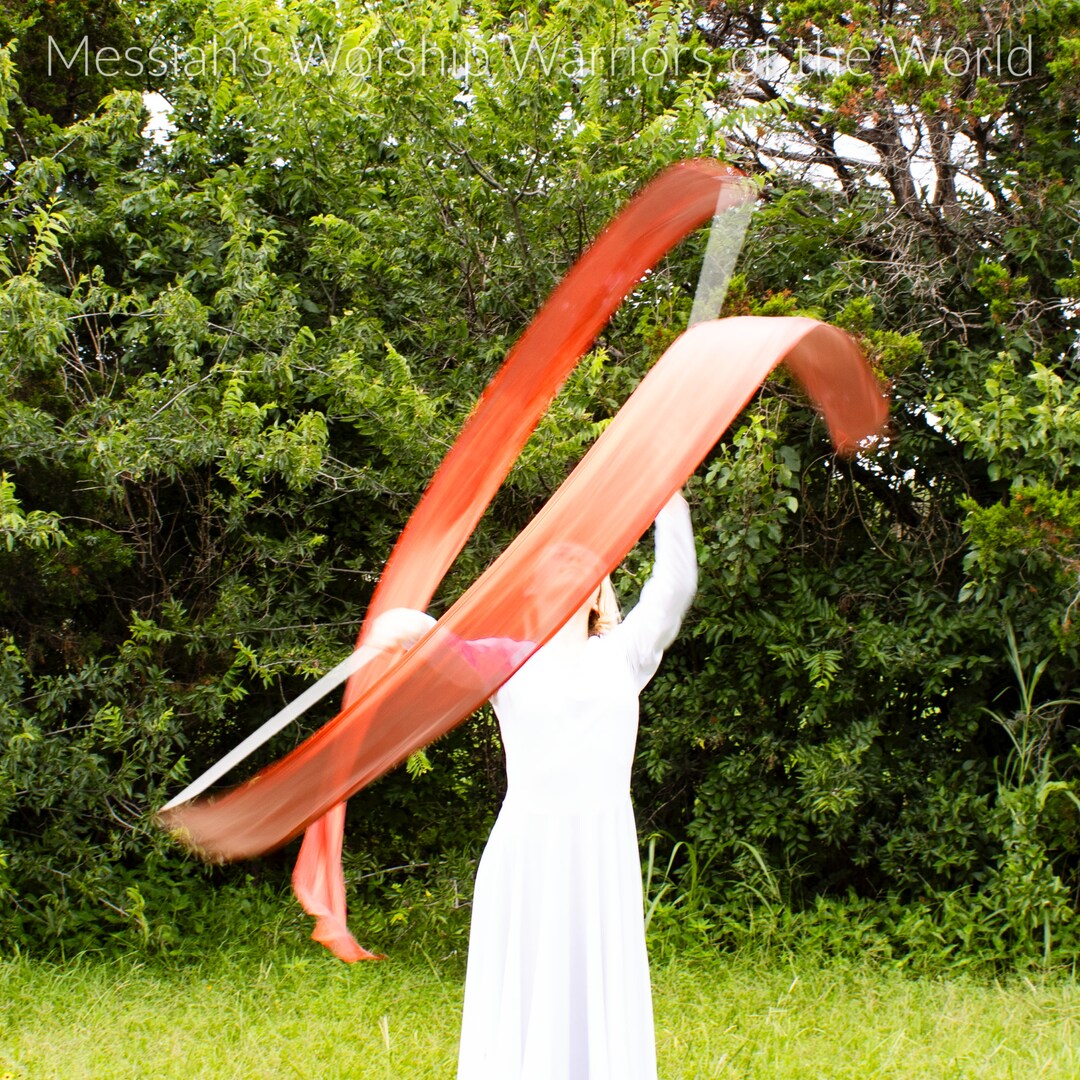 Red Ladies Worship Praise Dance Streamers Set of 2 RODS INCLUDED - Etsy