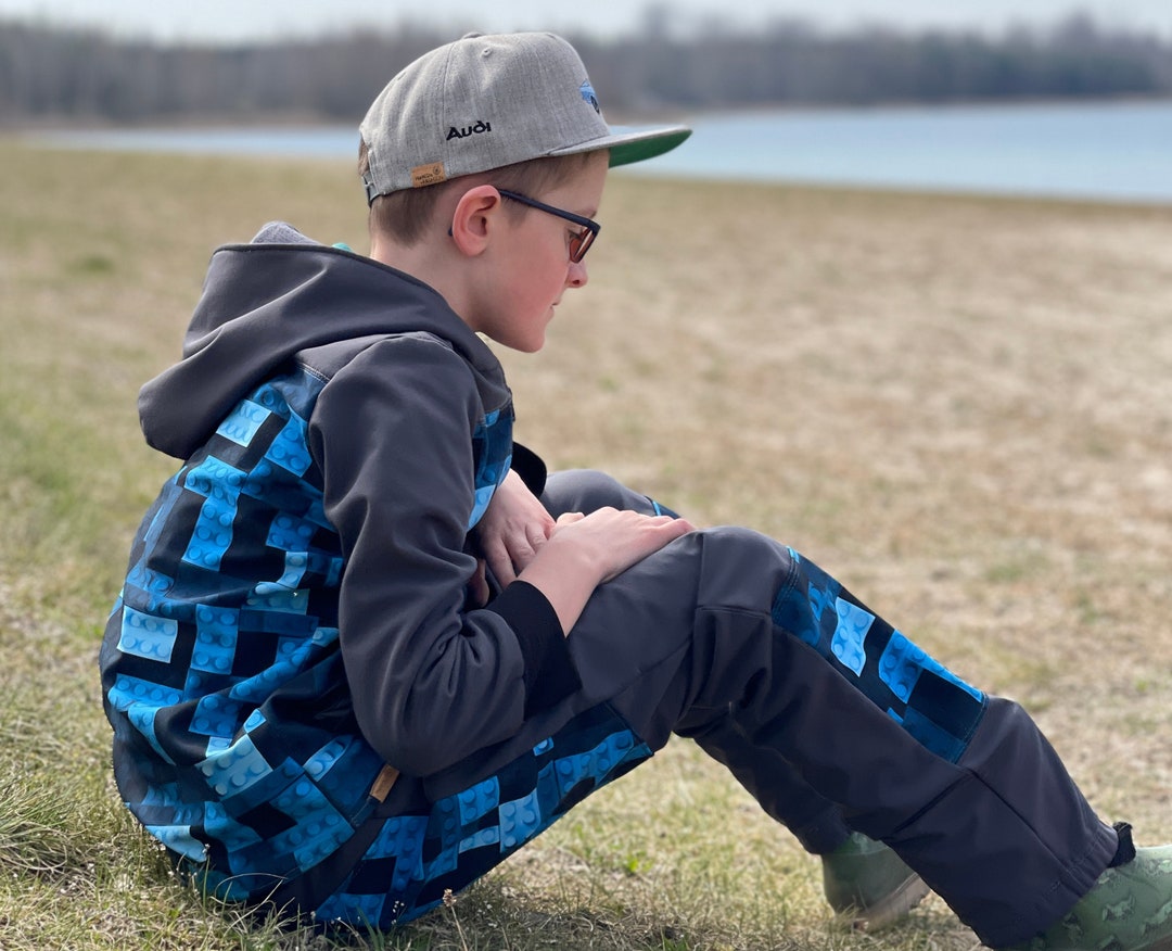 Softshell Jacket Boys Building Blocks Blue - Etsy