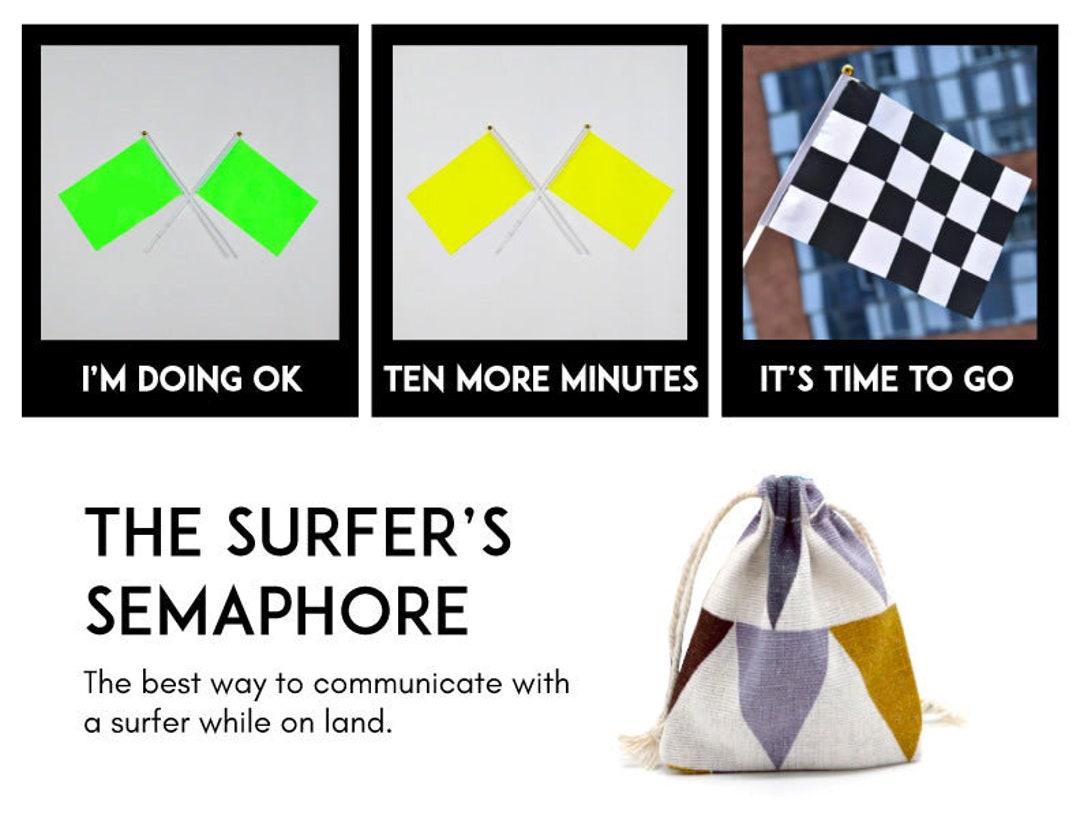 Surfer Semaphore Flags: Beach Communication Kit - Etsy