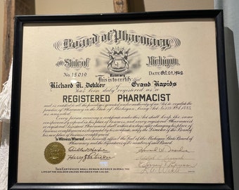 Pharmacy Certificate - Etsy