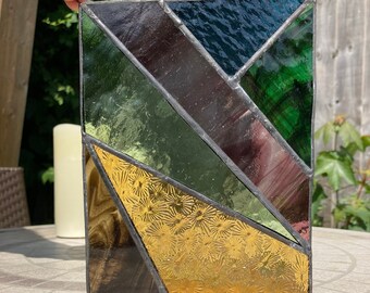 Stained Glass Abstract Panel 'quest' - Etsy