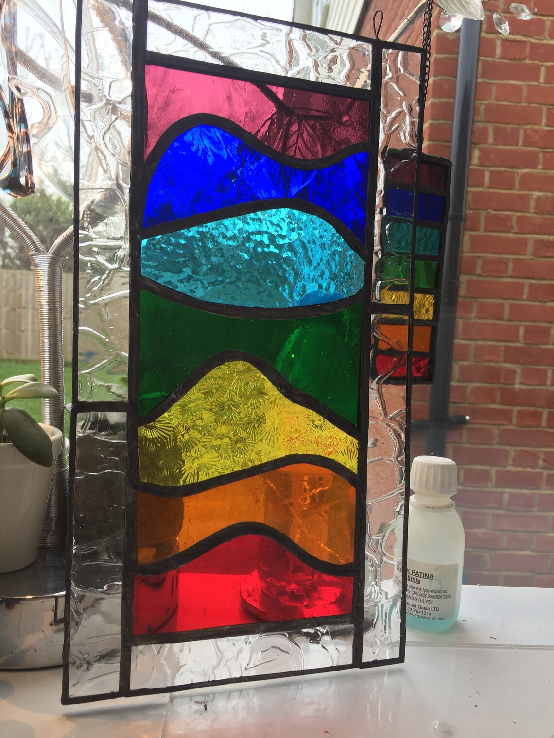 Chakra Rainbow Stained Glass Panel - Etsy UK