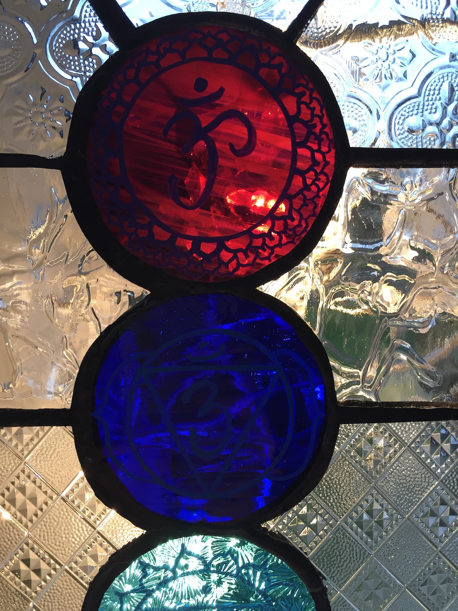 Stained Glass Chakra Panel With Symbols - Etsy UK