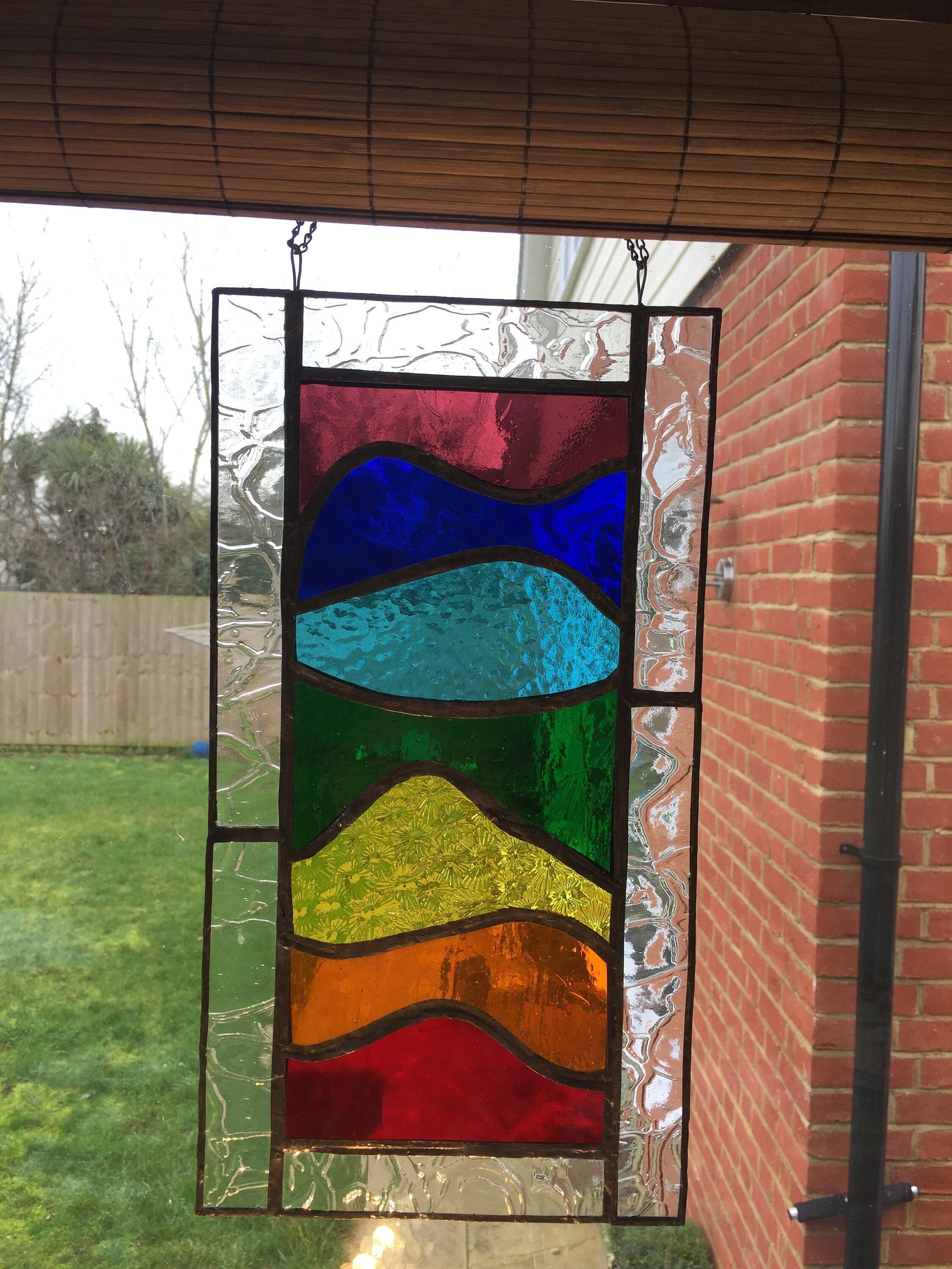 Chakra Rainbow Stained Glass Panel - Etsy UK