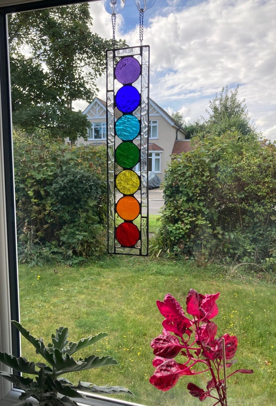 Stained Glass Mini Chakra Panel | Etsy