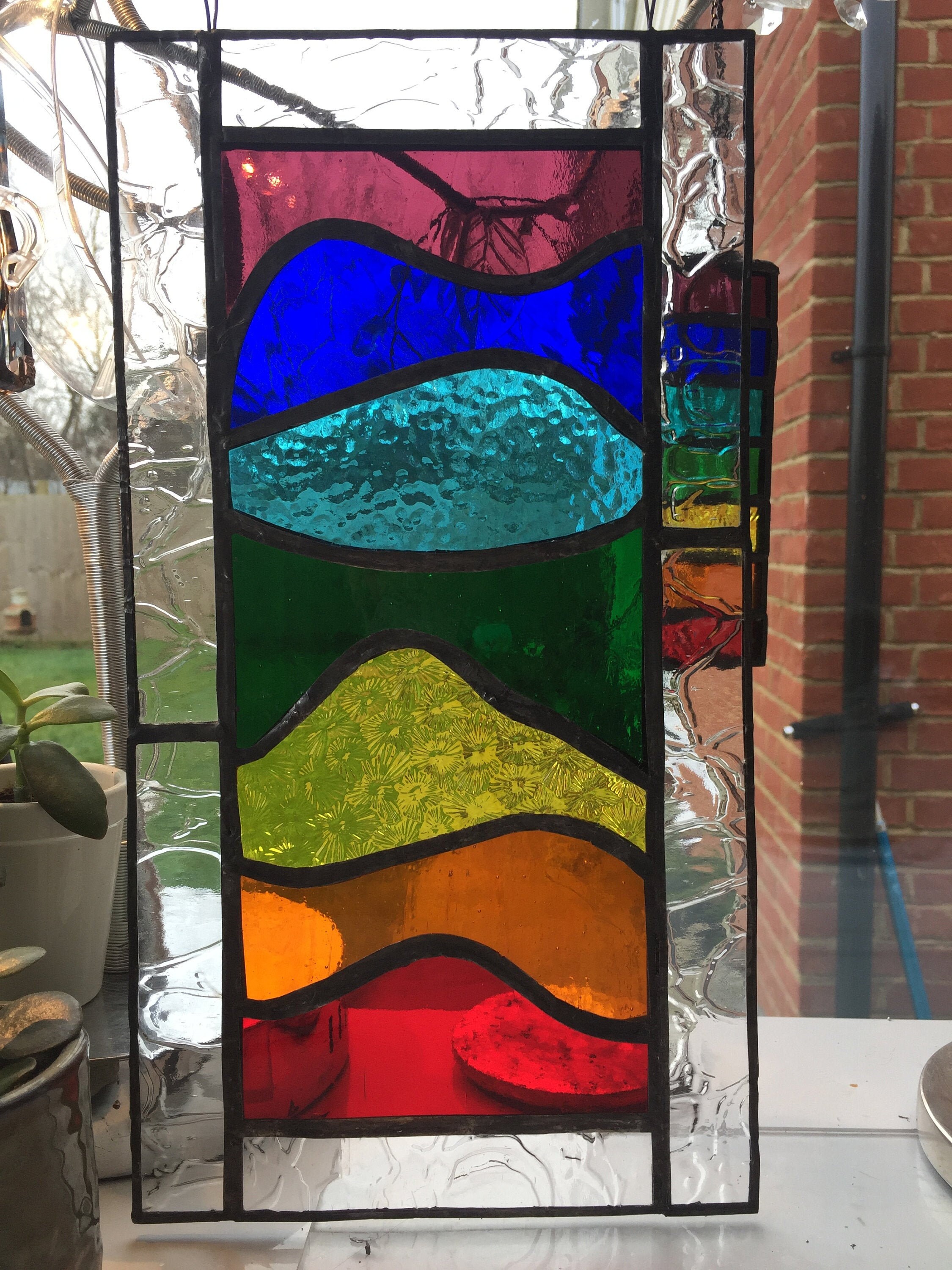 Chakra Rainbow Stained Glass Panel - Etsy