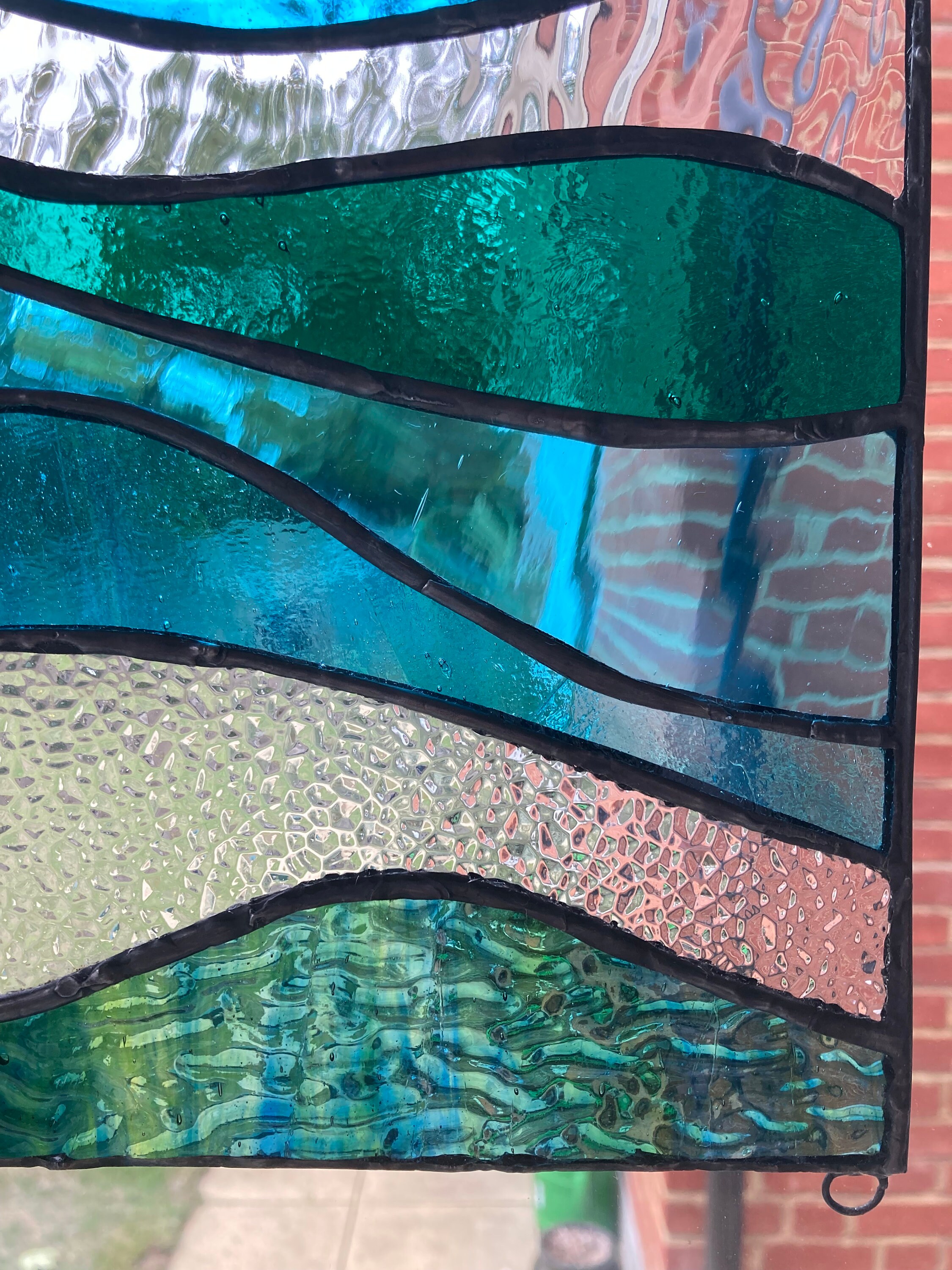 Stained Glass Sea Waves Curve Top Panel - Etsy