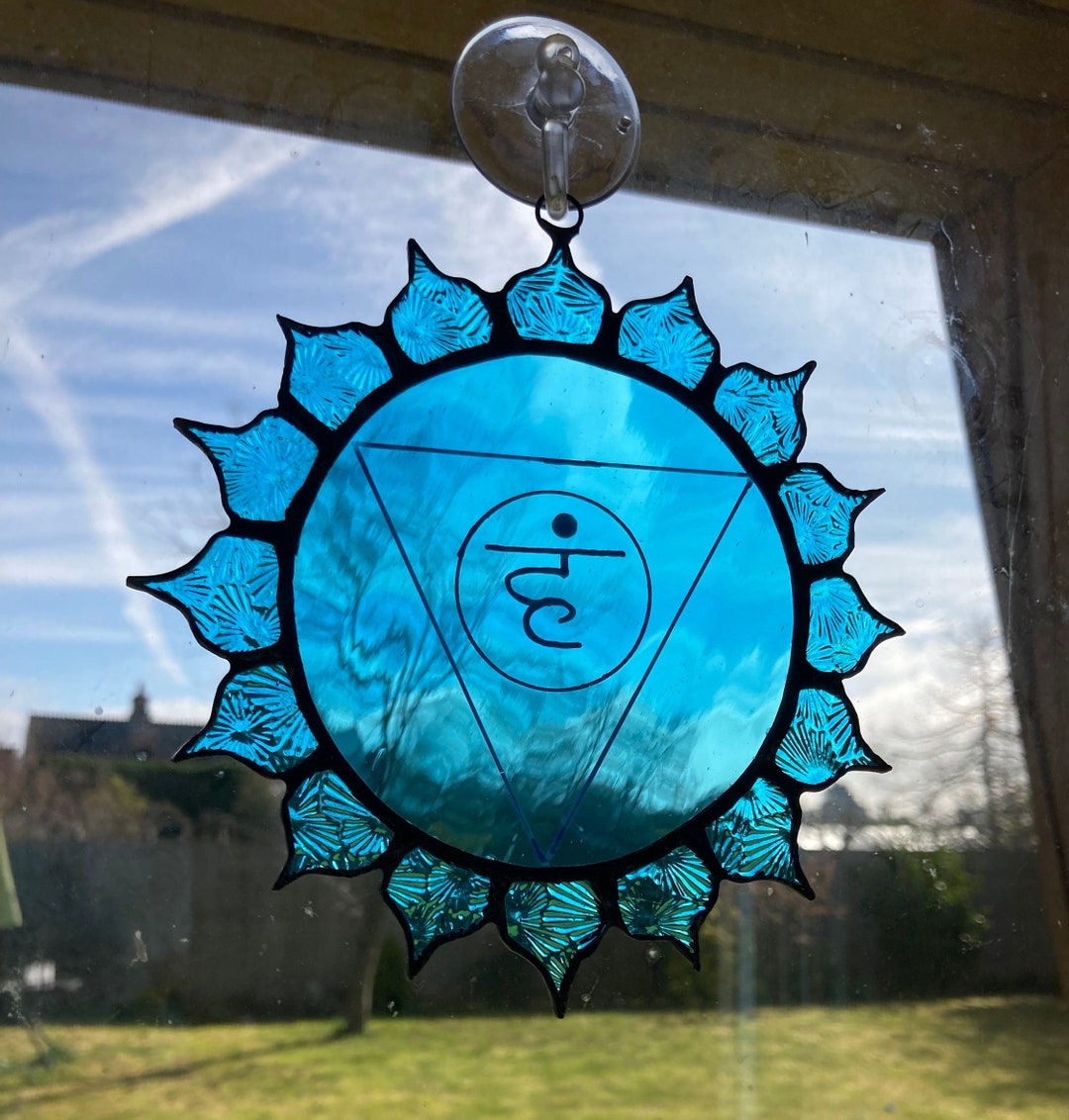 Stained Glass Vishuddha Throat Chakra - Etsy