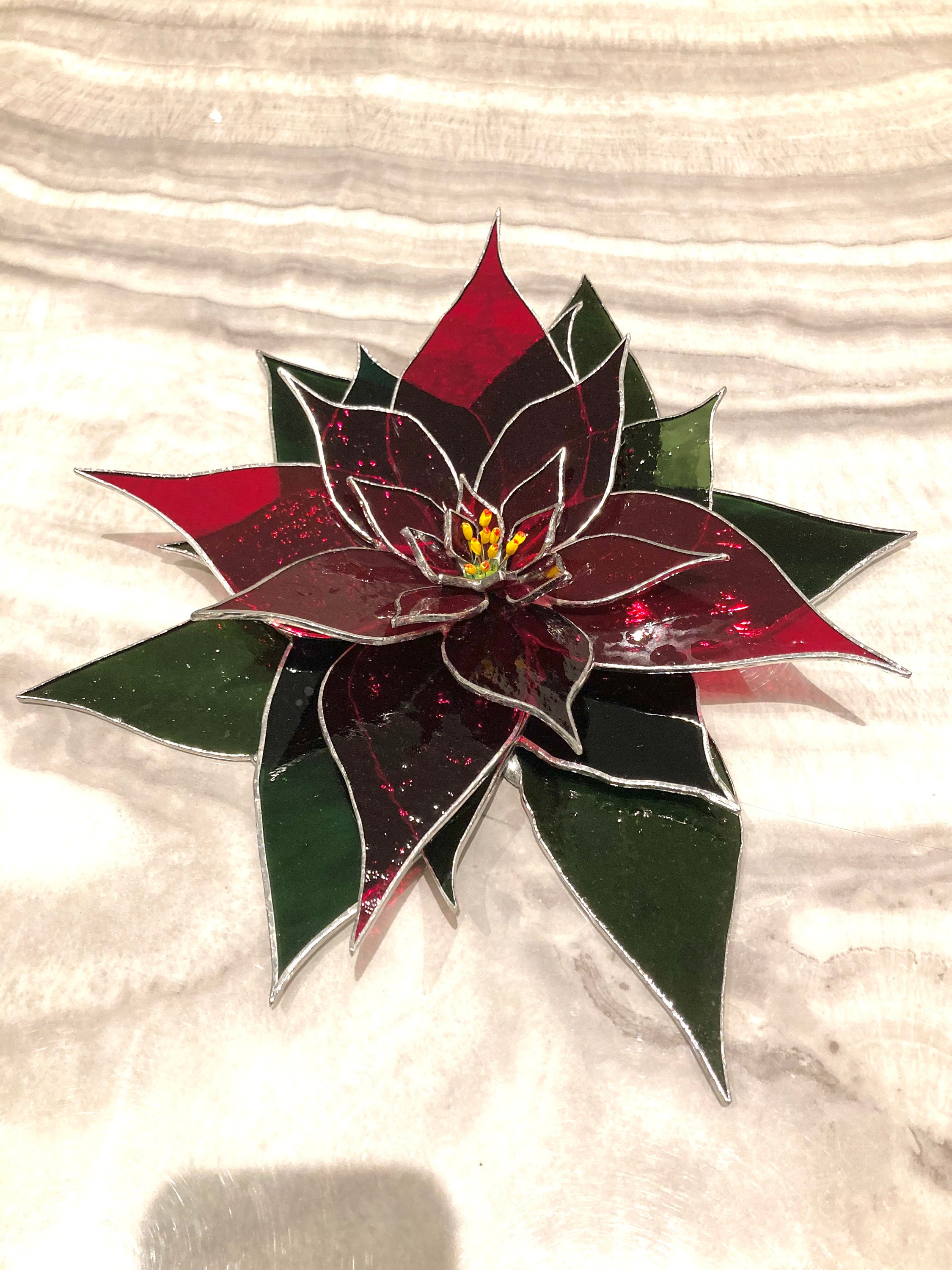 Stained Glass Poinsettia Table Centrepiece - Etsy