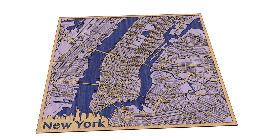 New York - Digital Files for a Raised City Street Map - Etsy