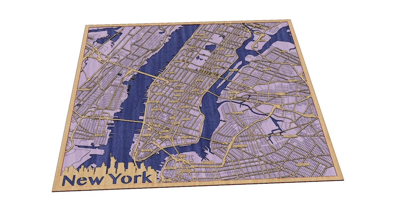 New York - Digital Files for a Raised City Street Map - Etsy