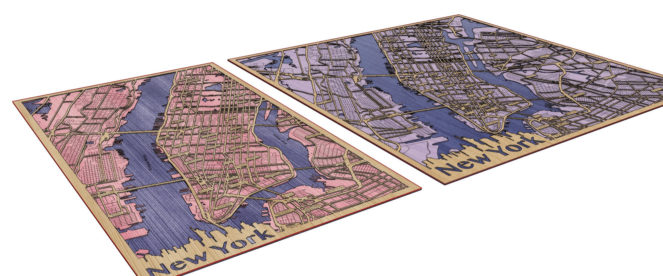 New York - Digital Files for a Raised City Street Map - Etsy