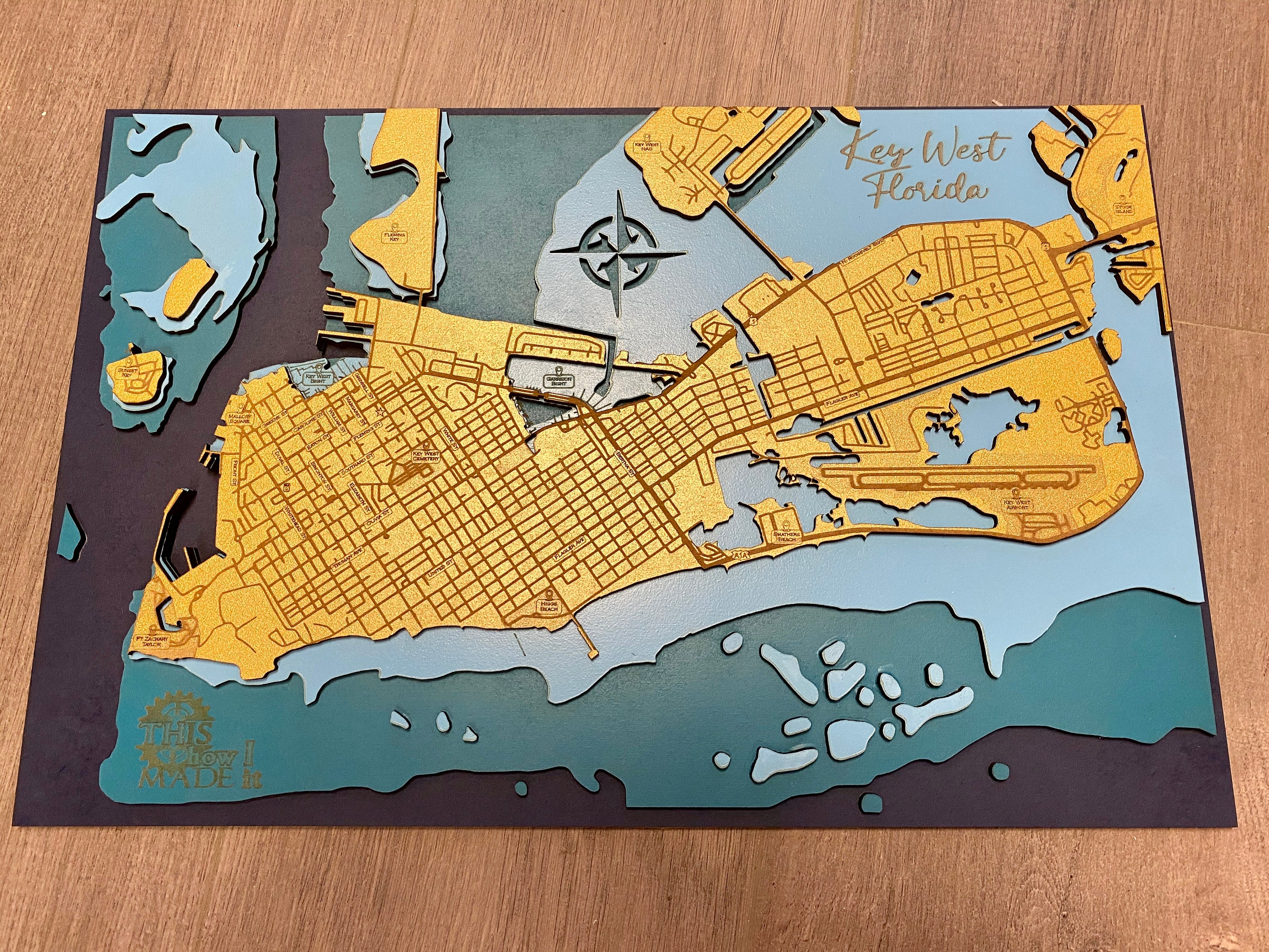 Digital File of a Multi-layered Map of Key West - Etsy