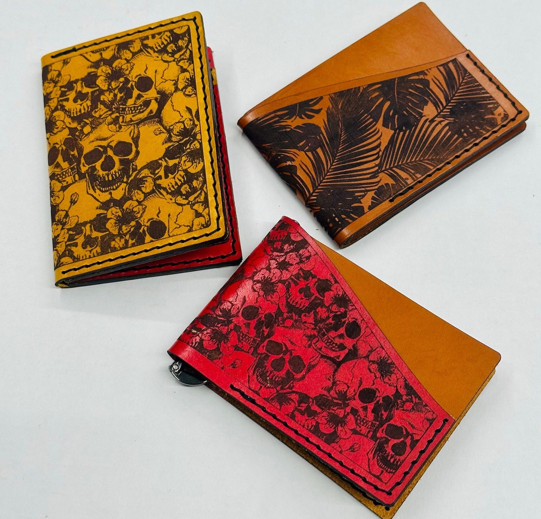 All 3 Minimalist Leather Wallet / Money Clip Digital Patterns for Laser ...