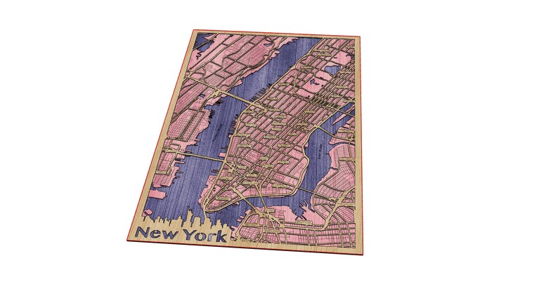 New York - Digital Files for a Raised City Street Map - Etsy