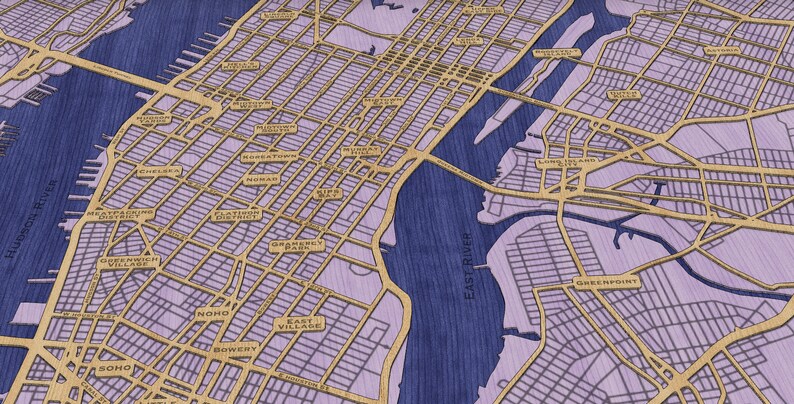 New York Digital Files for a Raised City Street Map - Etsy