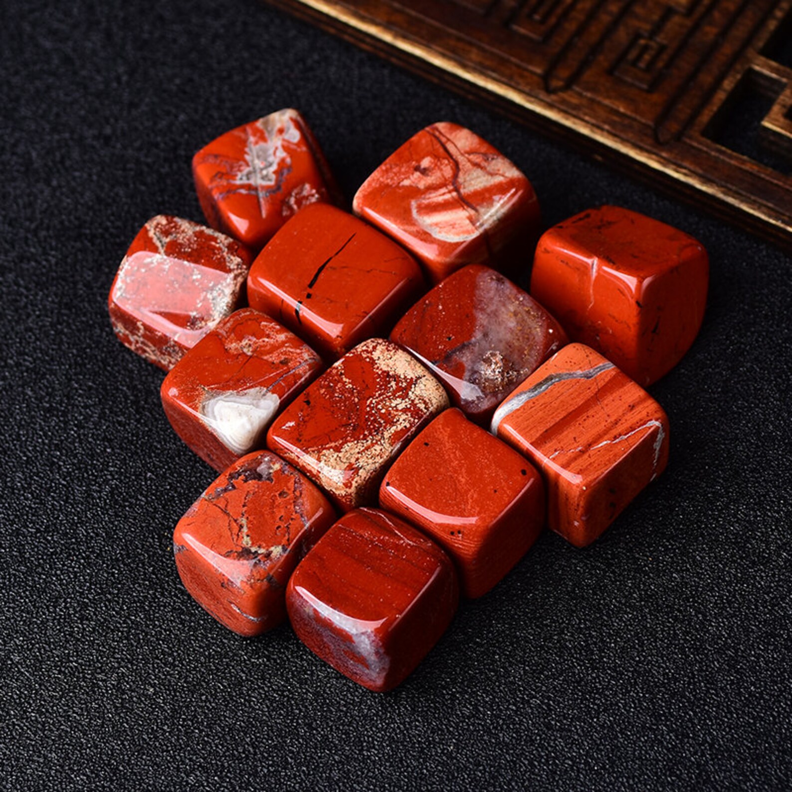 6 Pieces Polished Natural Africa Red Jasper CUBE Tumbled Stone - Etsy