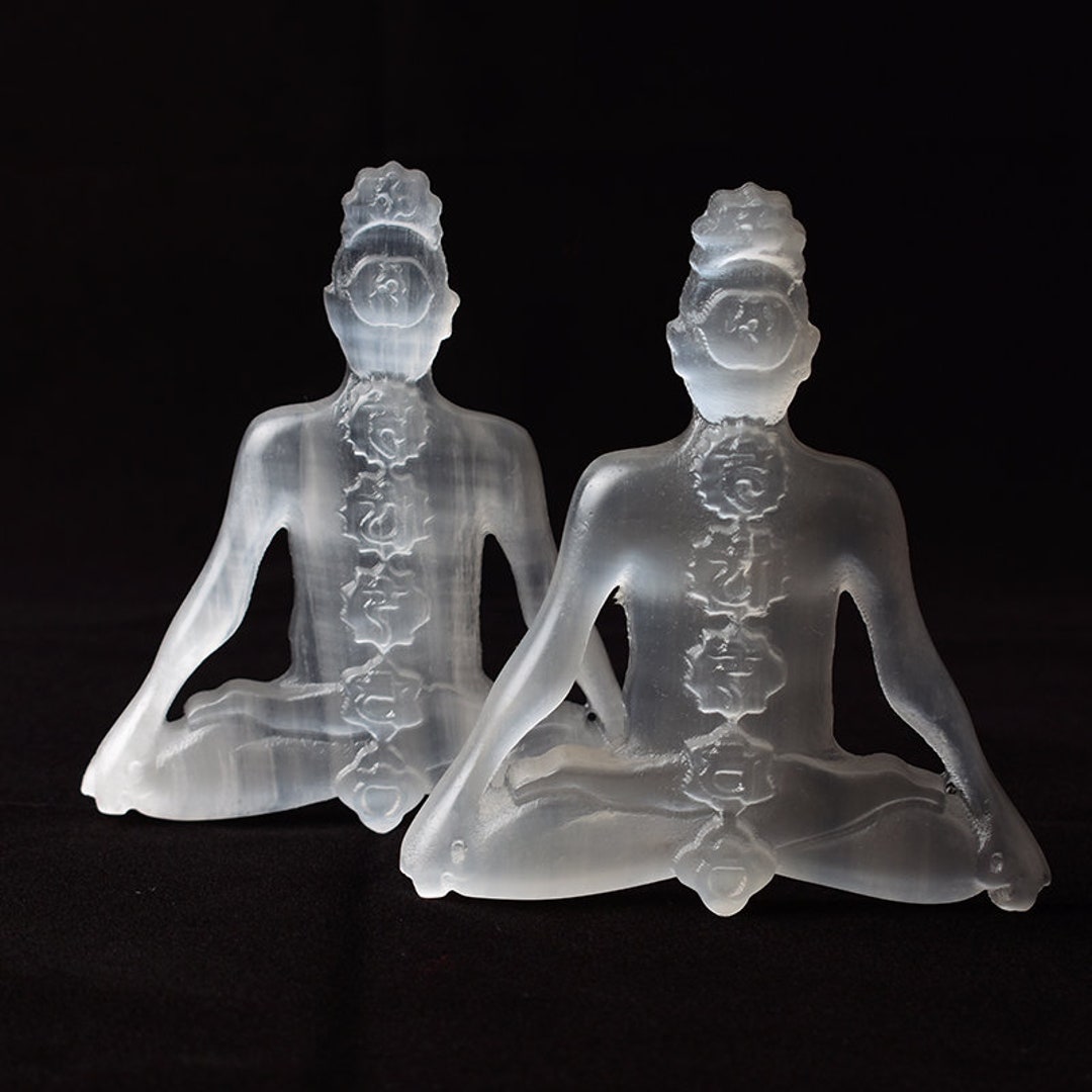 DIY Chakra Human Body Design Selenite Figurine Hand Carved - Etsy