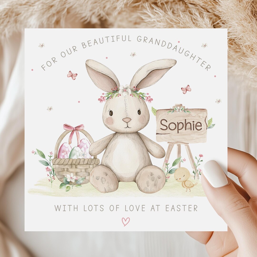 Personalised Easter Card, Happy Easter Card for Daughter, Granddaughter ...