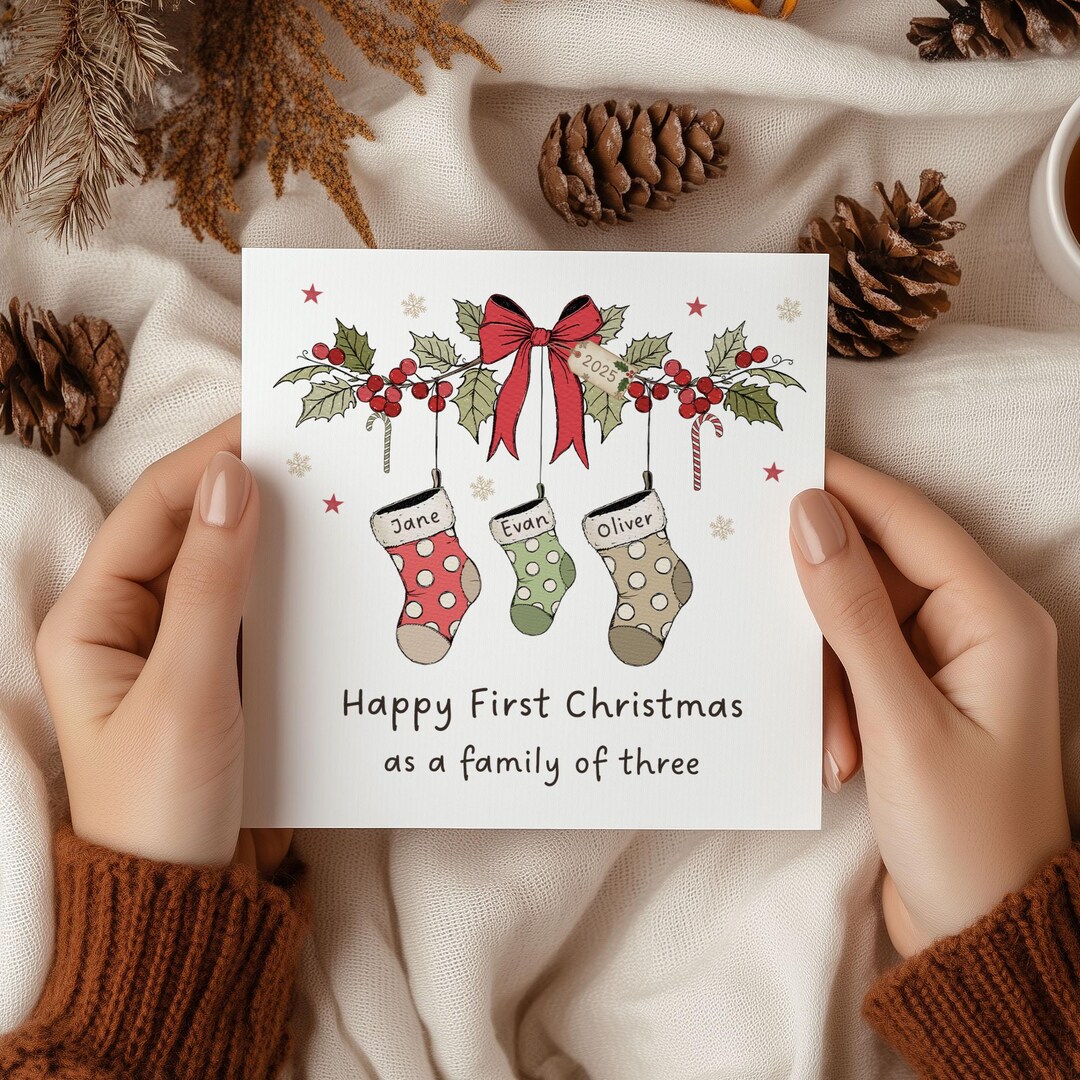 1st Christmas as a Family Card, Personalised First Christmas as a ...