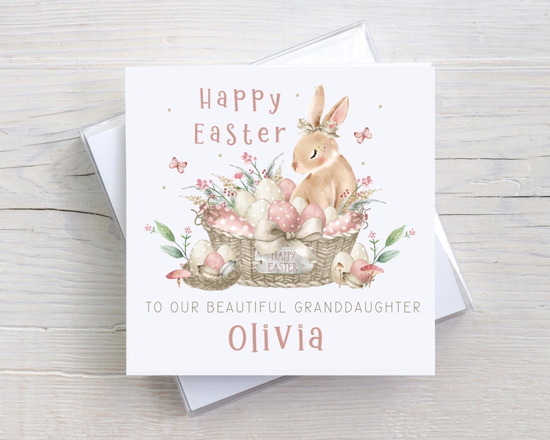 Personalised Kids Easter Card Easter Card for Daughter, Granddaughter, Great Granddaughter ...