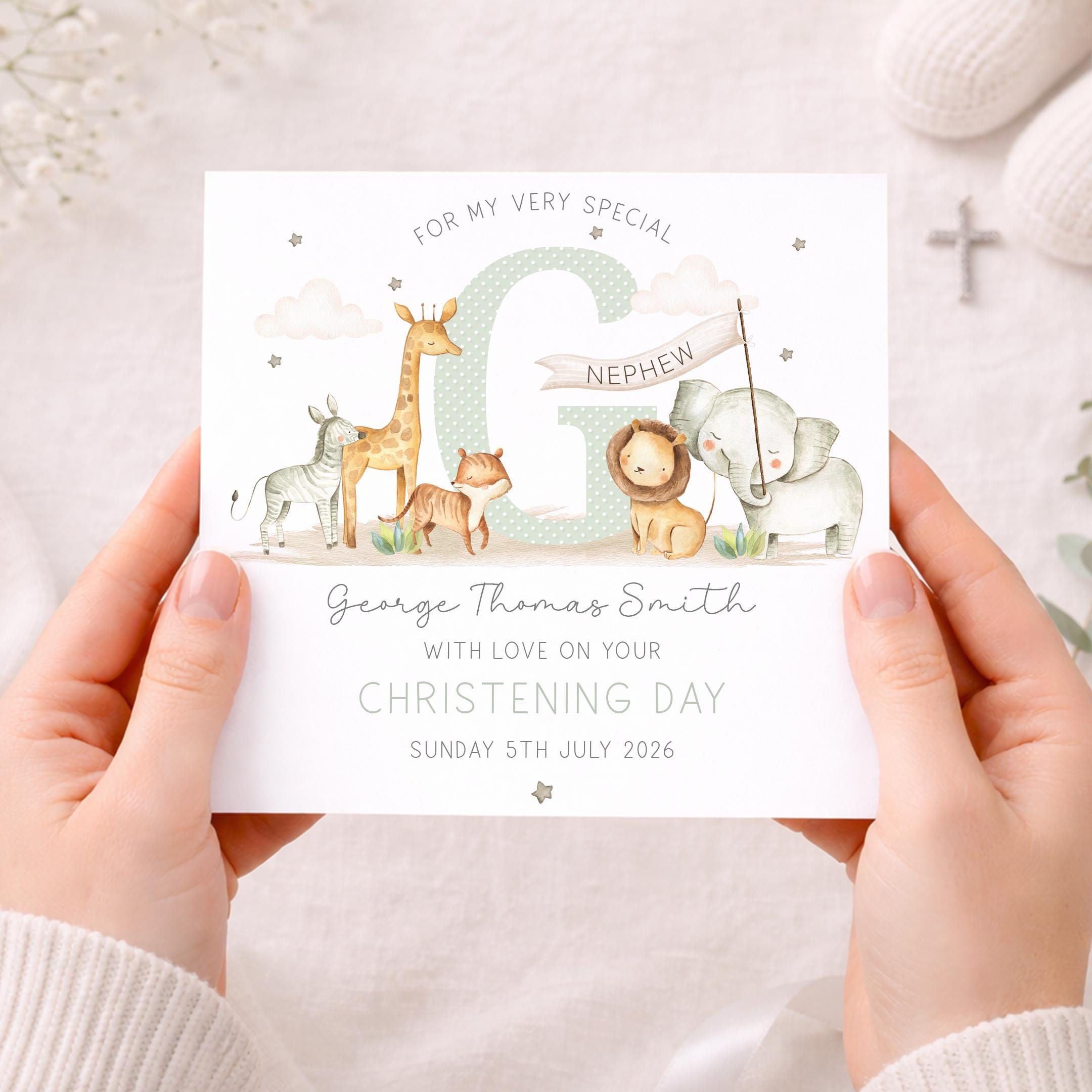 Personalised Christening Card for Baby Boy, Baptism Card for Son ...