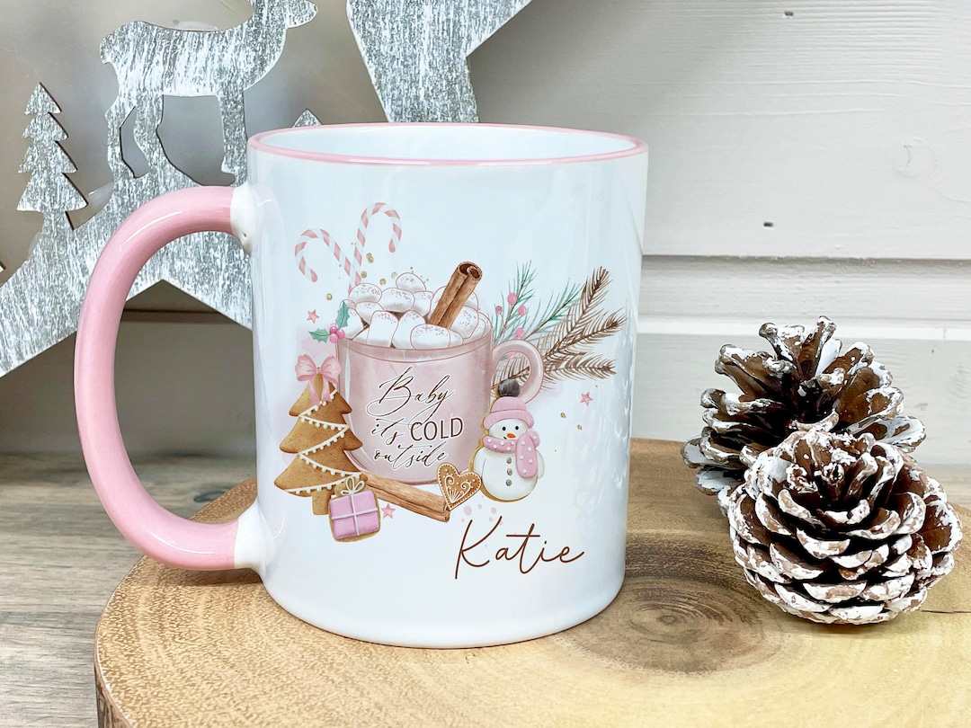 Personalised Pink Christmas Mug Christmas Movie Mug Hot - Etsy UK