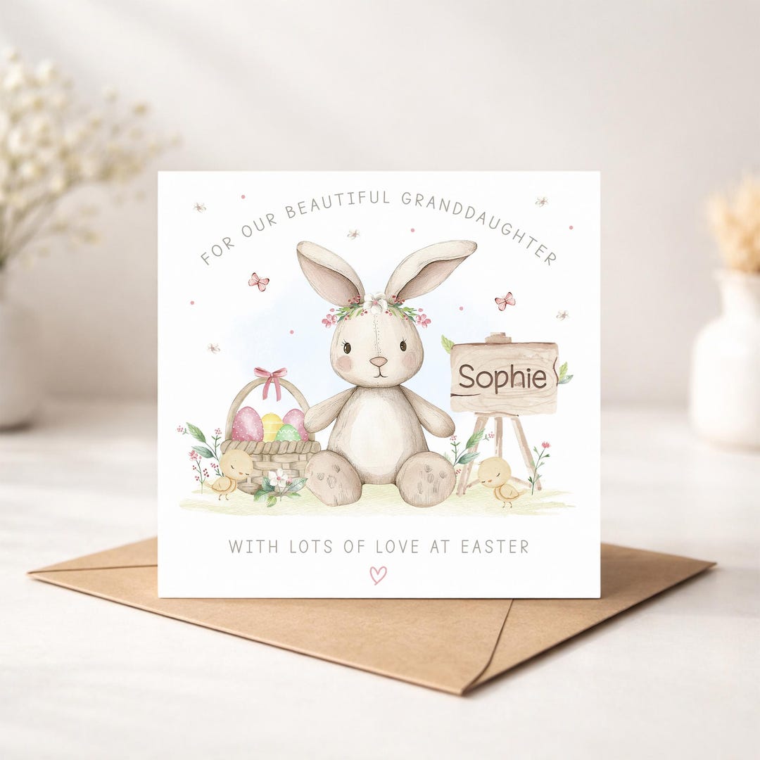Personalised Easter Card, Happy Easter Card for Daughter, Granddaughter ...
