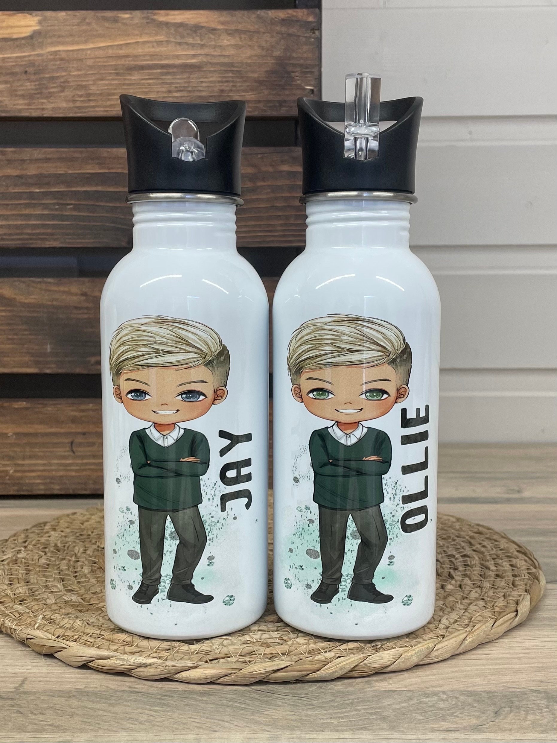 Personalised Boy's Water Bottle, Back to School Water Bottle, 600ml ...