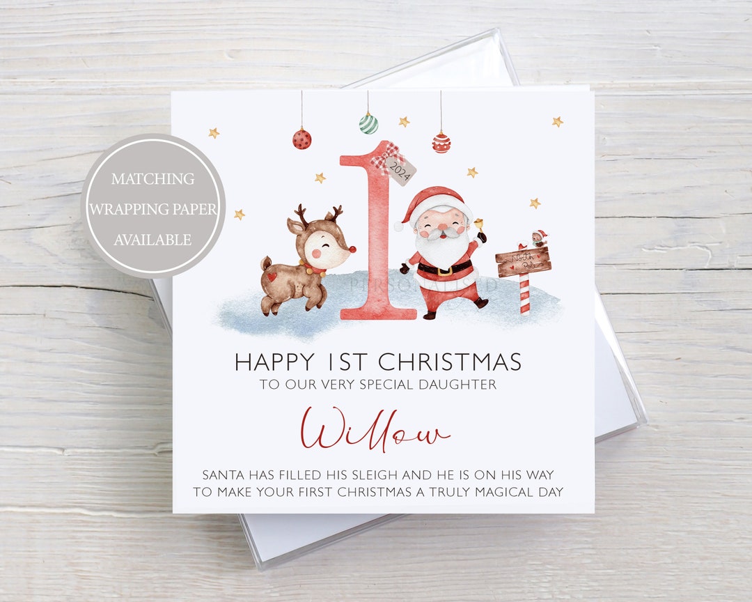 Baby's First Christmas Card, Personalised 1st Christmas Card for Son ...