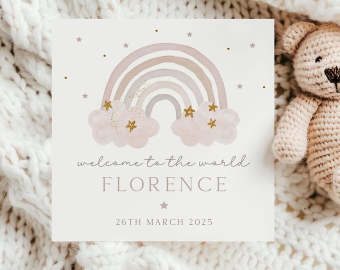 Personalised Muslim New Baby Boy Card, Islamic Congratulations New Baby ...