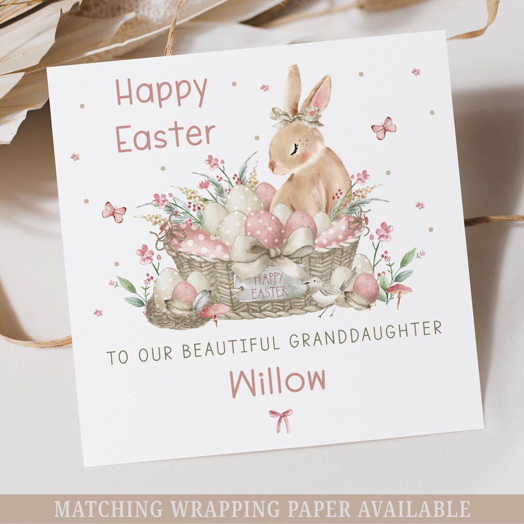 Personalised Easter Card, Happy Easter Card for Daughter, Granddaughter ...