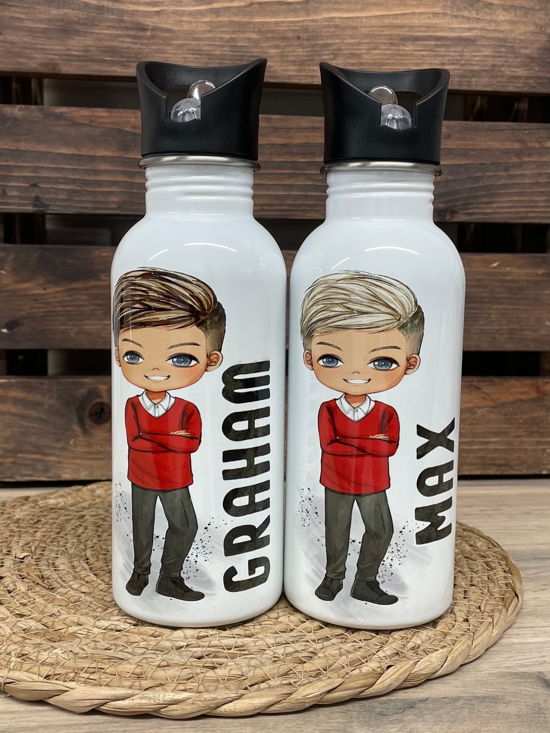 Personalised Boy's Water Bottle, Back to School Water Bottle, 600ml ...