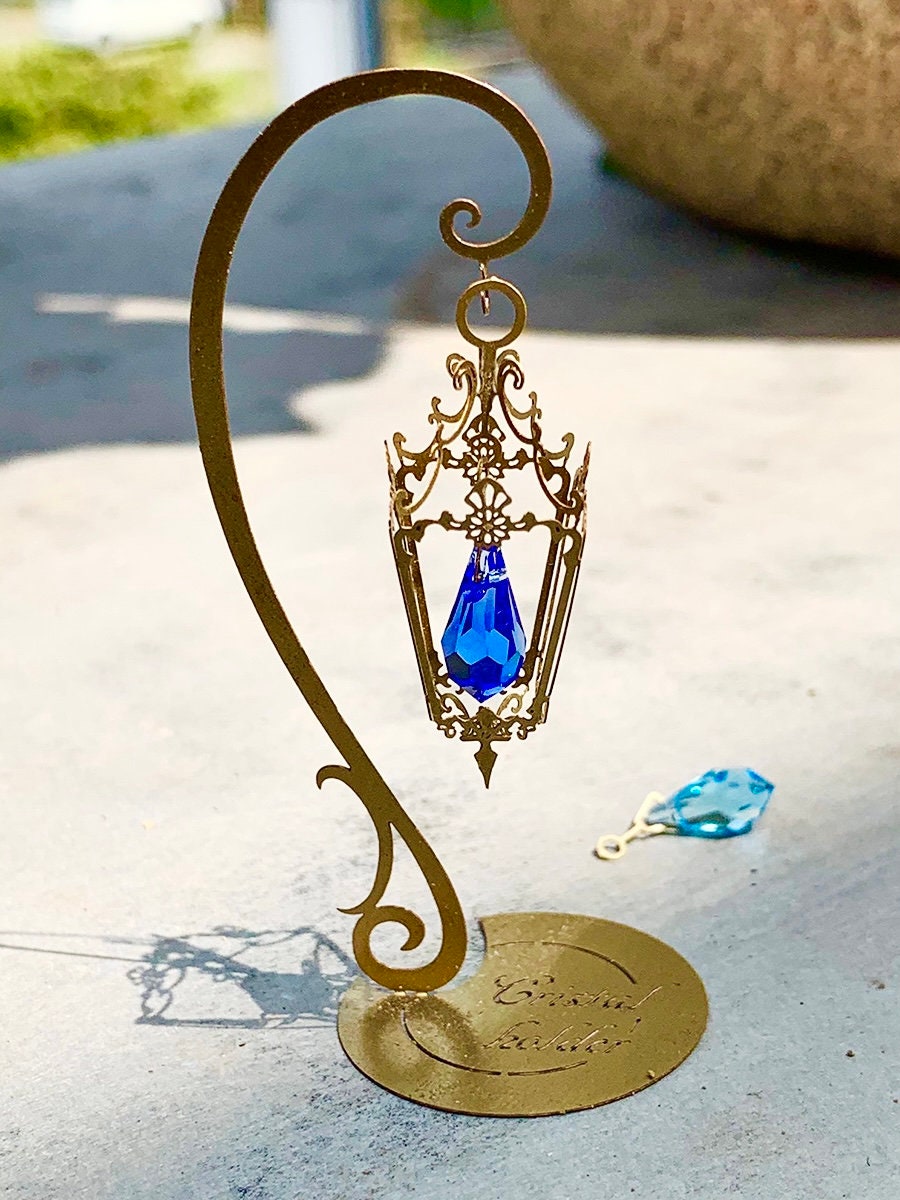 Miniature Small Antique Lamp sapphire Crystal Japanese - Etsy