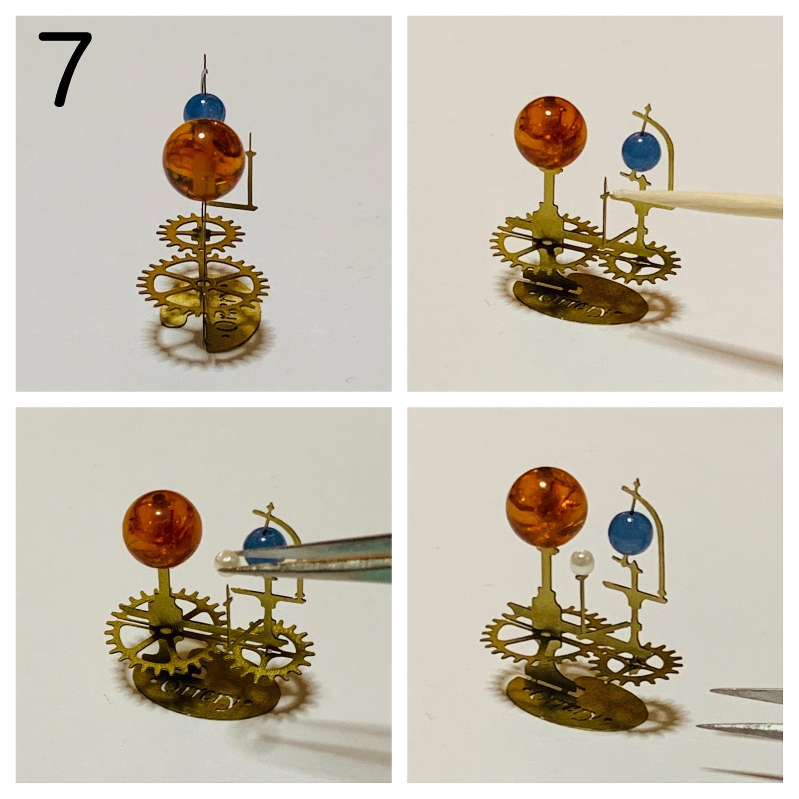 Orrery / Sun.Earth and Moon Japanese handmade miniature small | Etsy