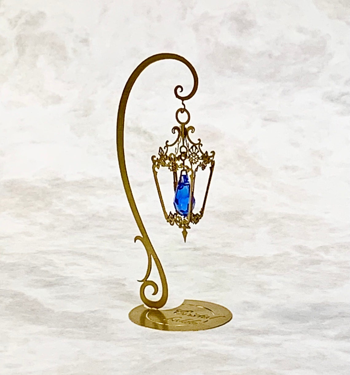 Miniature Small Antique Lamp sapphire Crystal Japanese | Etsy