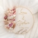 Personalized Wedding Ring Holder in Aged Pink Dried Flowers, Bohemian ...