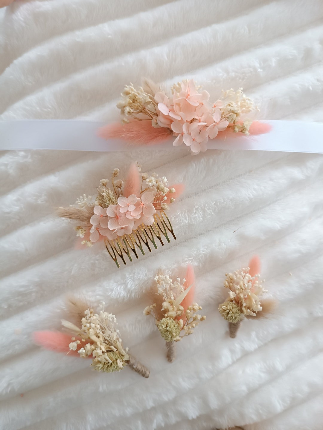 Rose Collection Dried Flower Wedding Accessories, Hair Combs ...