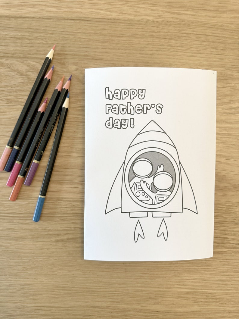 Father's Day Interview Card: Space Theme Gift From Kids (digital ...