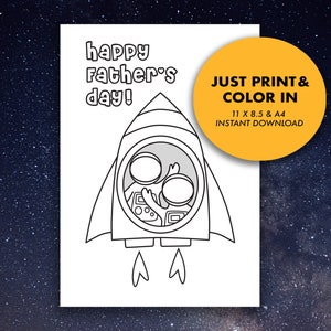 Space Themed Printable, Fathers Day Gift From Kids, Fathers Day Craft ...