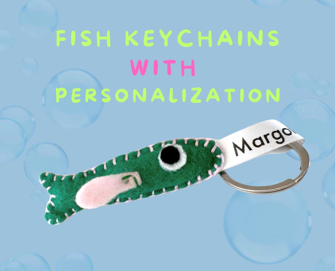Handmade Felt Fish Keychain – Personalized Kids Party Favor - Etsy
