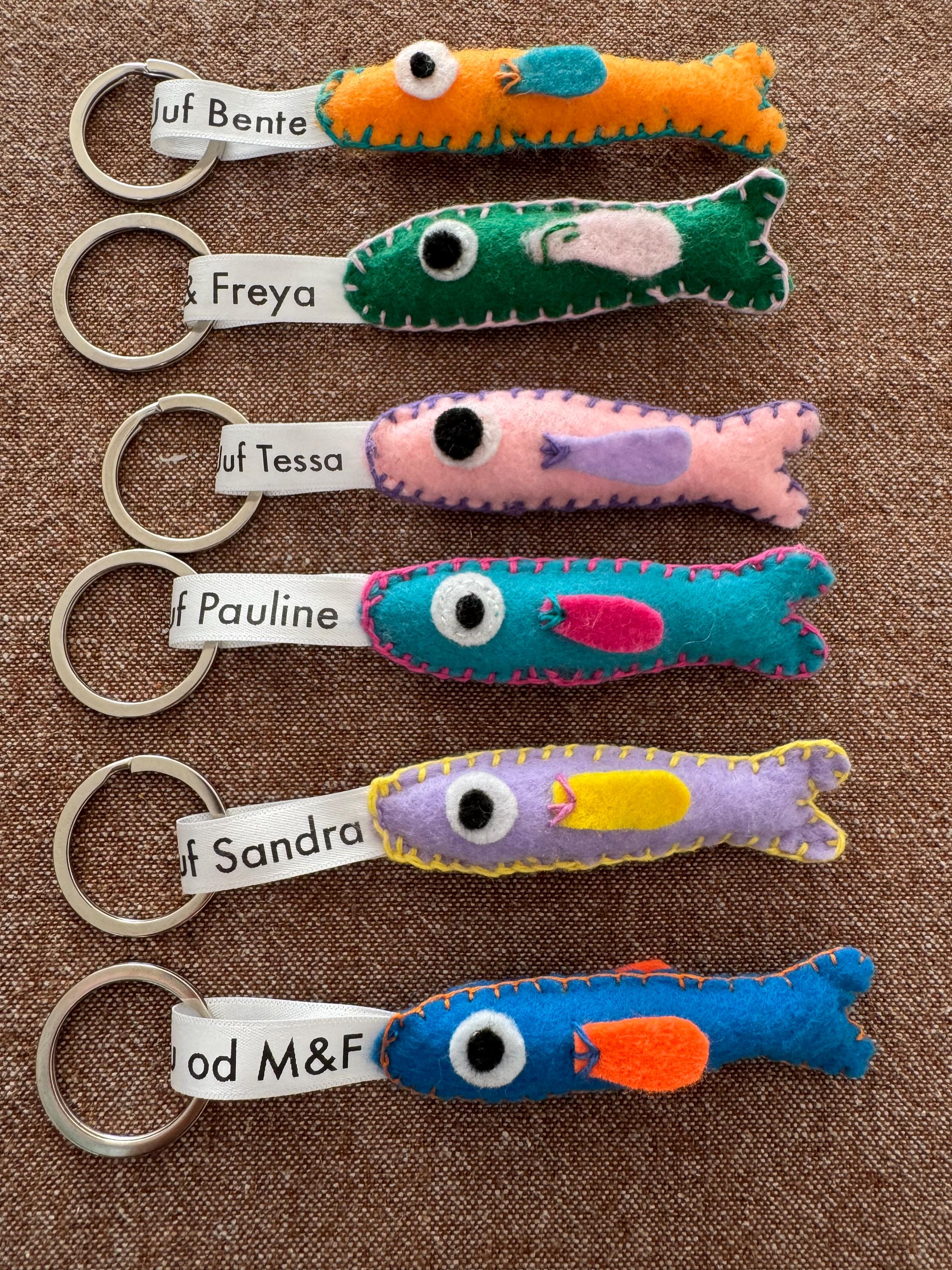 Handmade Felt Fish Keychain – Personalized Kids Party Favor - Etsy